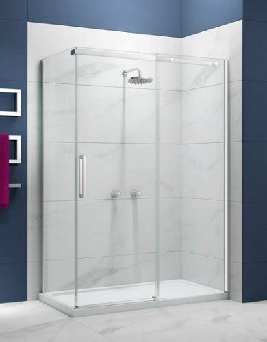 Merlyn Ionic Essence 1000mm Sliding Door With A Side Panel Sparkle