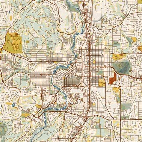 Bend Oregon Map Print In Woodblock — Jace Maps