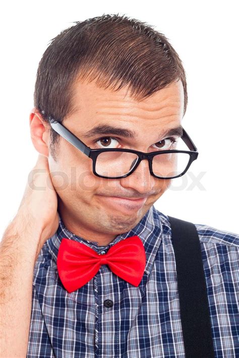 Disappointed Nerd Man Stock Image Colourbox