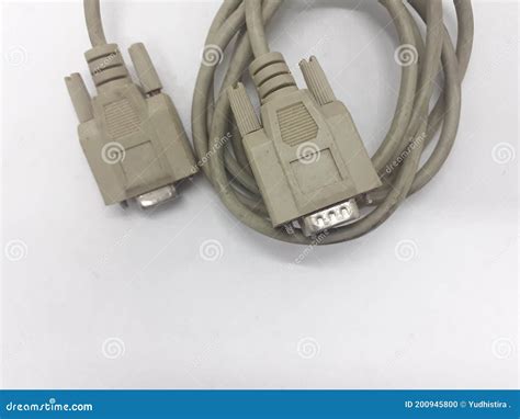 Portable Computer Connector Cable Converter For Electronic Data Transfer In White Isolated