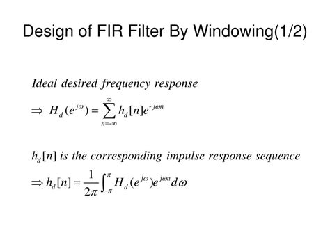 Ppt Compare Ideal Interpolation Filter And Interpolation By Lse Fir