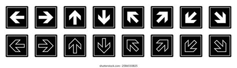 Set Emergency Exit Directional Sign Symbol Stock Vector Royalty Free
