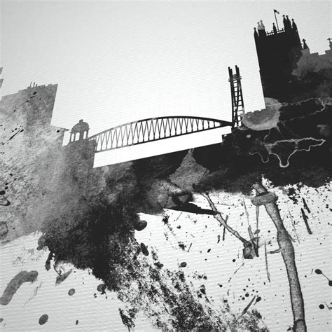 Manchester Skyline Cityscape Black And White By ArtPause