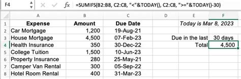 excel sumif formula between 2 dates using date range criteria