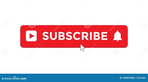Subscribe Button Vector With Cursor Icon In Trendy Flat Style Isolated