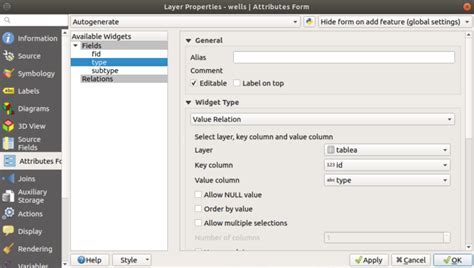Qgis 32 Drive Down Lists Aka Value Relation Widget North River