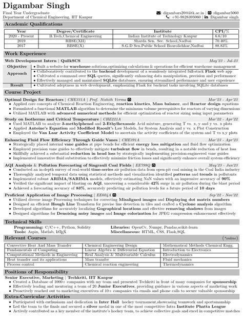 Spo Iitk 0008 200337 Digambar Singh Bt Che Pdf Web Development