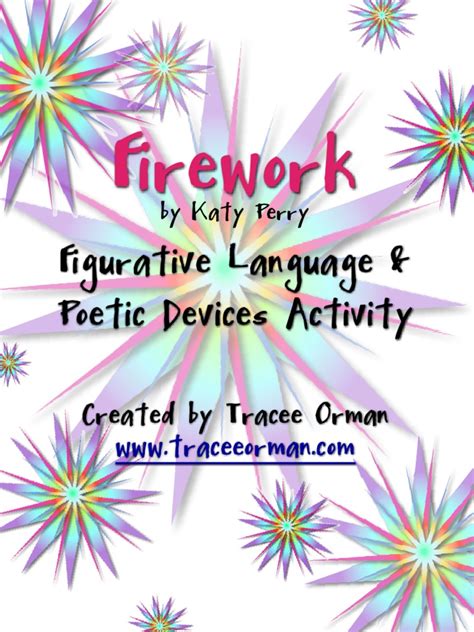 Firework By Katy Perry Song Lyrics Poetry Terms Figurative Language Pdf Poetry Rhyme