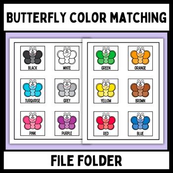 Butterfly Insect Bug Color Matching File Folder Activity Game By Pre K Life