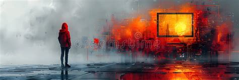 Advanced Business Security Firewall And Encryption In Modern Technology Stock Illustration