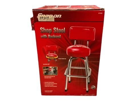 Lot Snap On Shop Stool With Backrest