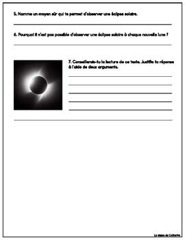 Lecture Les Éclipses solaires by La classe de Catherine TPT