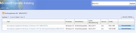 Windows Update KB3210721 für Windows 10 1511 Build 10586 753