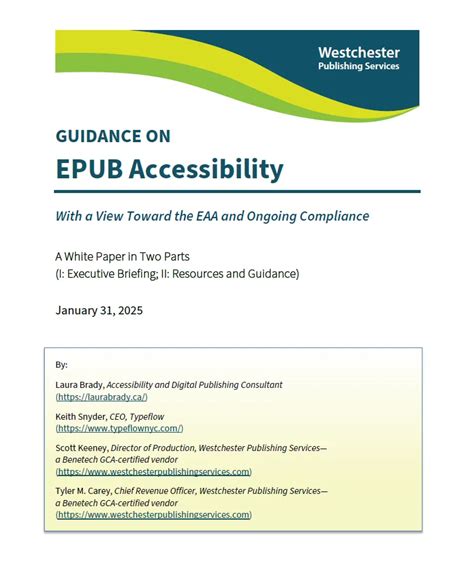 Request The Guidance On Epub Accessibility Report Westchester