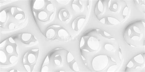 Multiple Layers Of Shiny White Organic Abstract Skeletal Mosaic