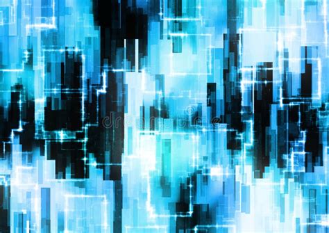 Blue Abstract Digital Sci Fi Background Stock Illustration