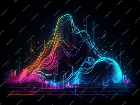Premium Photo Neon Style Illustration That Visually Represents A Futuristic Big Data