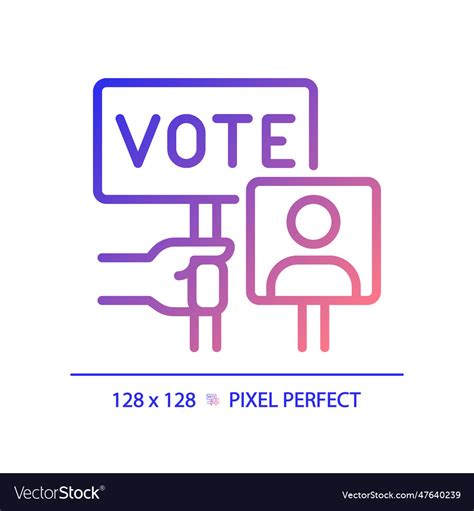 Pixel Perfect Gradient Hand Voting Icon Royalty Free Vector