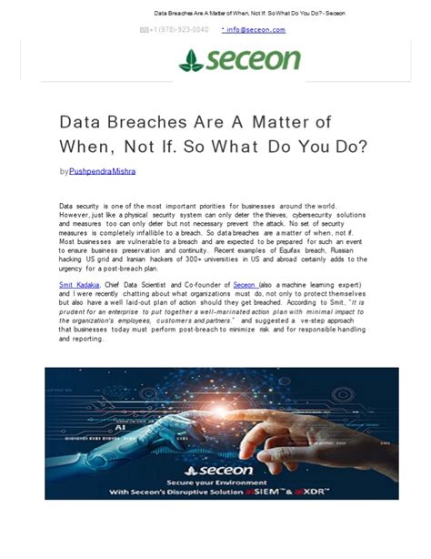 PPT Data Breaches Are A Matter Of When Not If So What Do You Do PowerPoint Presentation