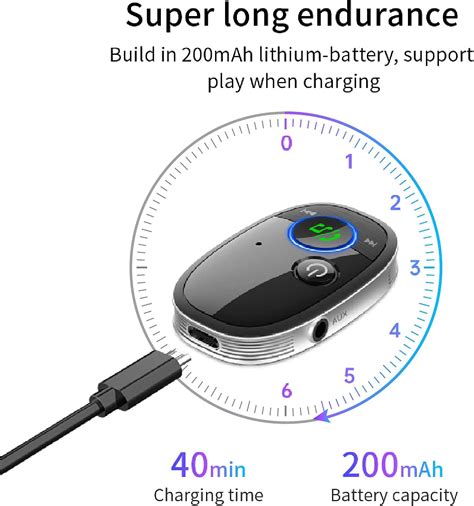 Adaptador Aux Bluetooth Para Automóvil Receptor Bluetooth 50 Portátil