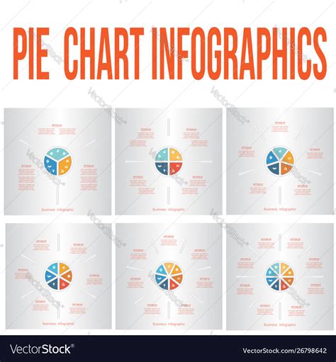 Pie Chart For Infographic Set Templates With Text Vector Image