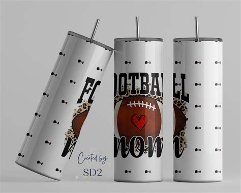 Football Mom Tumbler Wrap Sublimation Oz Tumbler Mom Png For Sublimation Gift For Mom Heart On