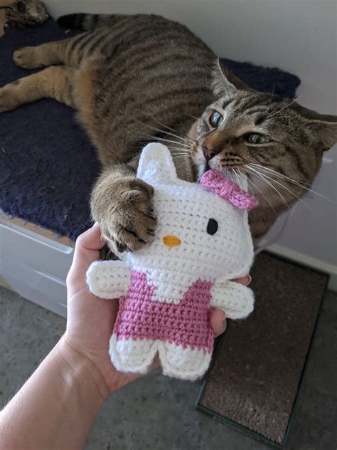 I Made A Hello Kitty Stuffed With Catnip Mochi Approves Kitting