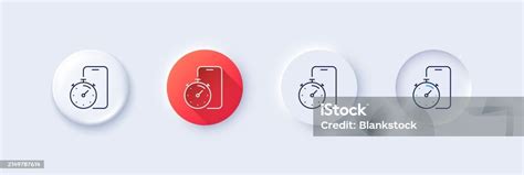 타이머 앱 라인 아이콘입니다 스톱워치 시간 표시 선 아이콘 벡터 0명에 대한 스톡 벡터 아트 및 기타 이미지 0명 3차원 형태 Brand Name Smart