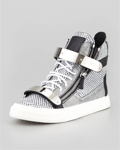 Lyst Giuseppe Zanotti Mens Printed Zip Buckle Hightop Sneaker In