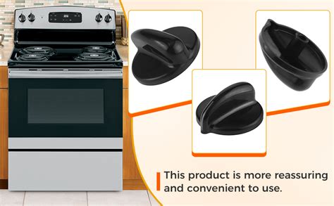 Mootvgoo 4 Pack Wb03t10236 Burner Control Knobs Black Cooktop Knobs Replacement For