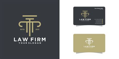 Law Firm Logo Template And Business Card 10259607 Vector Art At Vecteezy