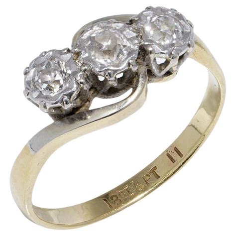 Antique 3 Stone Diamond Rings 583 For Sale On 1stdibs Antique 3