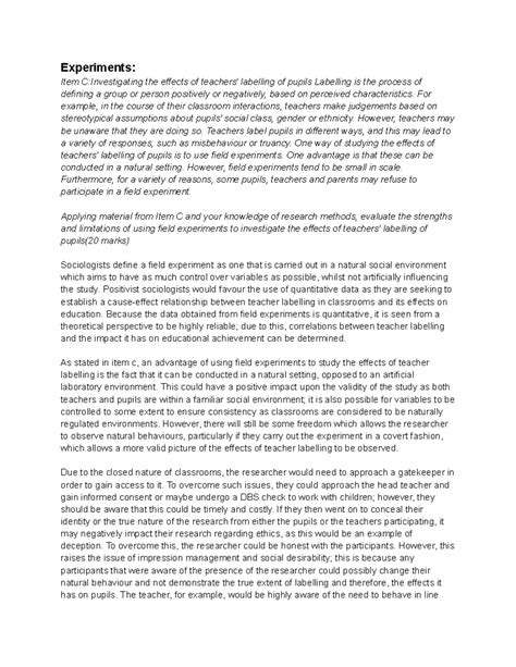 Research Methods Questions Soc Experiments Item Cinvestigating