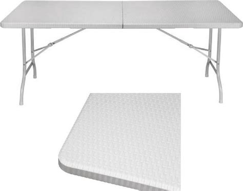 Maxxgarden Vouwtafel Camping Picknick Wit Rotanlook 183x76x74 Cm