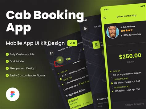 Cab Booking Mobile App UI Kit By Owais Baig EpicPxls