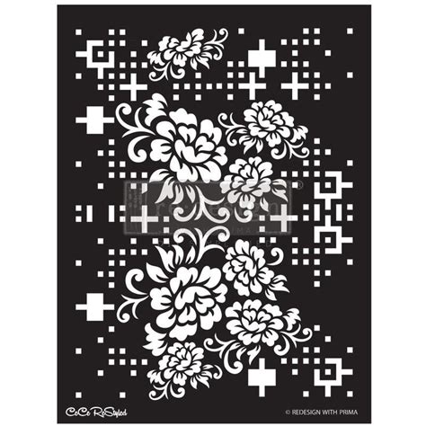 Cece Floral Matrix Stencil For Furniture 1825 Redesign With Prima Decor