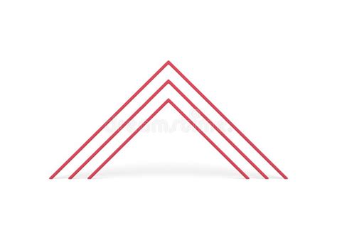 Red Triangle Archway Multilevel Corner Column Minimalist Presentation