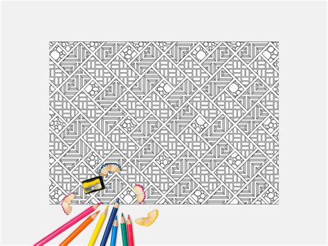 Zendoodle Geometric Art Pdf Coloring Different Geometric Etsy