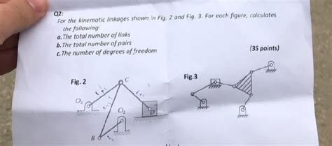 Q2 For The Kinematic Linkages Shown In Fig 2 And Fig 3 For Each Figure
