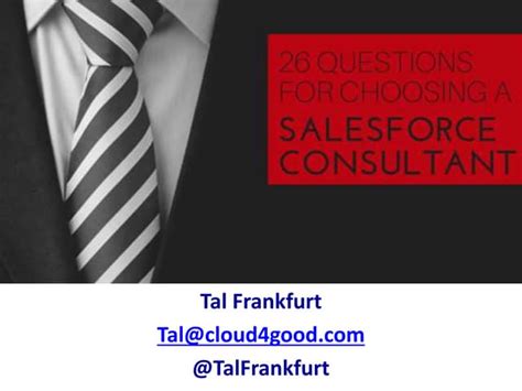 26 Questions For Choosing A Salesforce Consultant Ppt