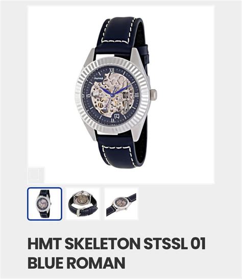 hmt skeleton stssl 01 blue roman r hmtwatches