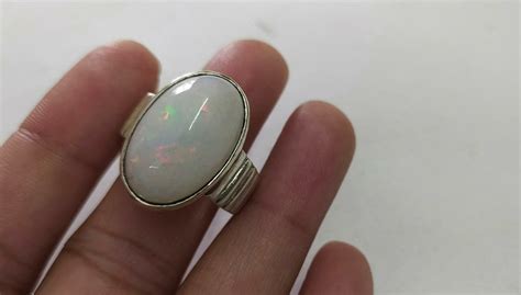 Silver White Ethiopian Fire Opal Gemstone Ring At Rs 15000 In Jaipur