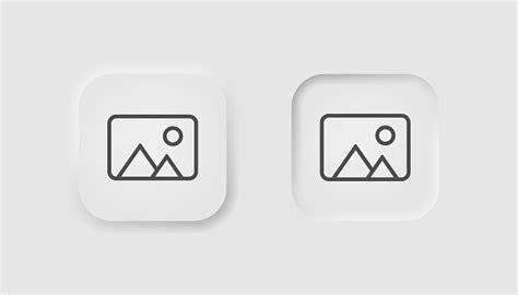 뉴모피즘 스타일의 이미지 아이콘입니다 비즈니스 아이콘 흰색 Ui Ux 사진 갤러리 기호입니다 그림 사진 프레임 풍경 뉴모픽