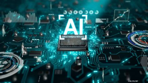 3d Render Animation Of Ai Artificial Intelligence In Cpu Chipset