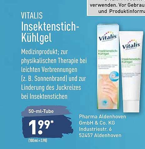 Vitalis Insektenstich kühlgel Angebot bei ALDI Nord 1Prospekte de