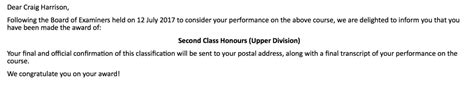 Second Class Honours Upper Division