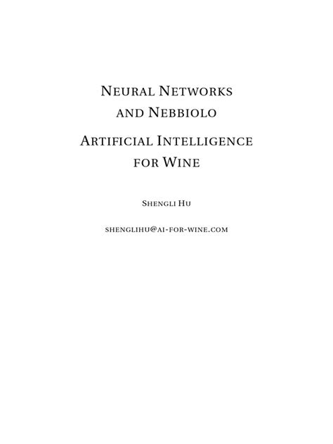 neural networks and nebbiolo artificial intelligence for wine pdf