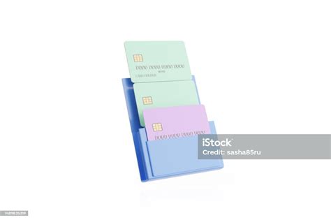 은행 카드와 만화 지갑입니다 흰색 배경에 격리되어 있습니다 3d 렌더링 교환에 대한 스톡 사진 및 기타 이미지 교환 구매