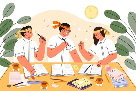 손으로 그린 대학 입학 시험 그림 무료 벡터