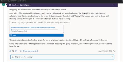 Visual Studio CodeLens Not Showing References Stack Overflow